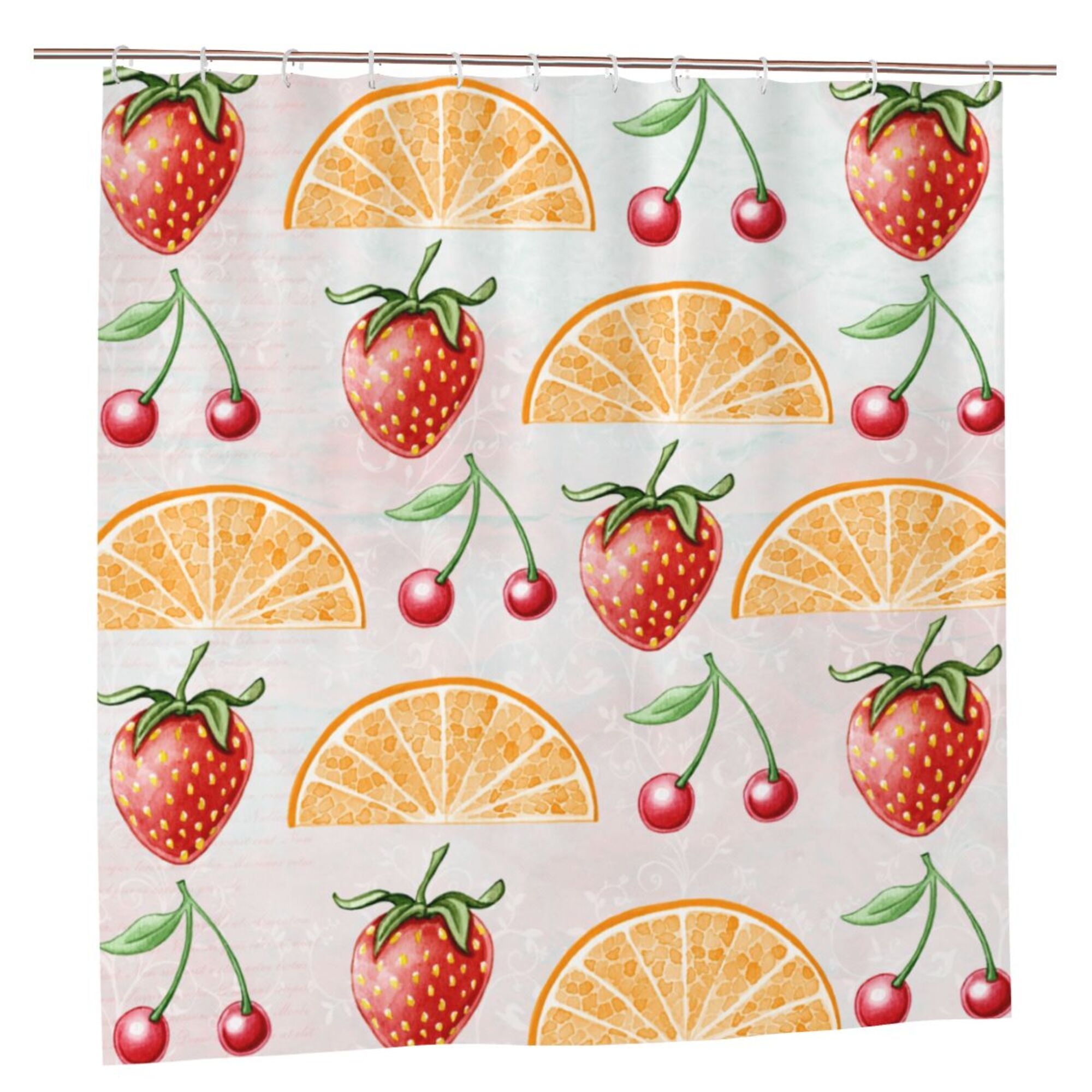 YFYANG Waterproof Bathroom Shower Curtain, Fruit Pattern Shower Curtain ...