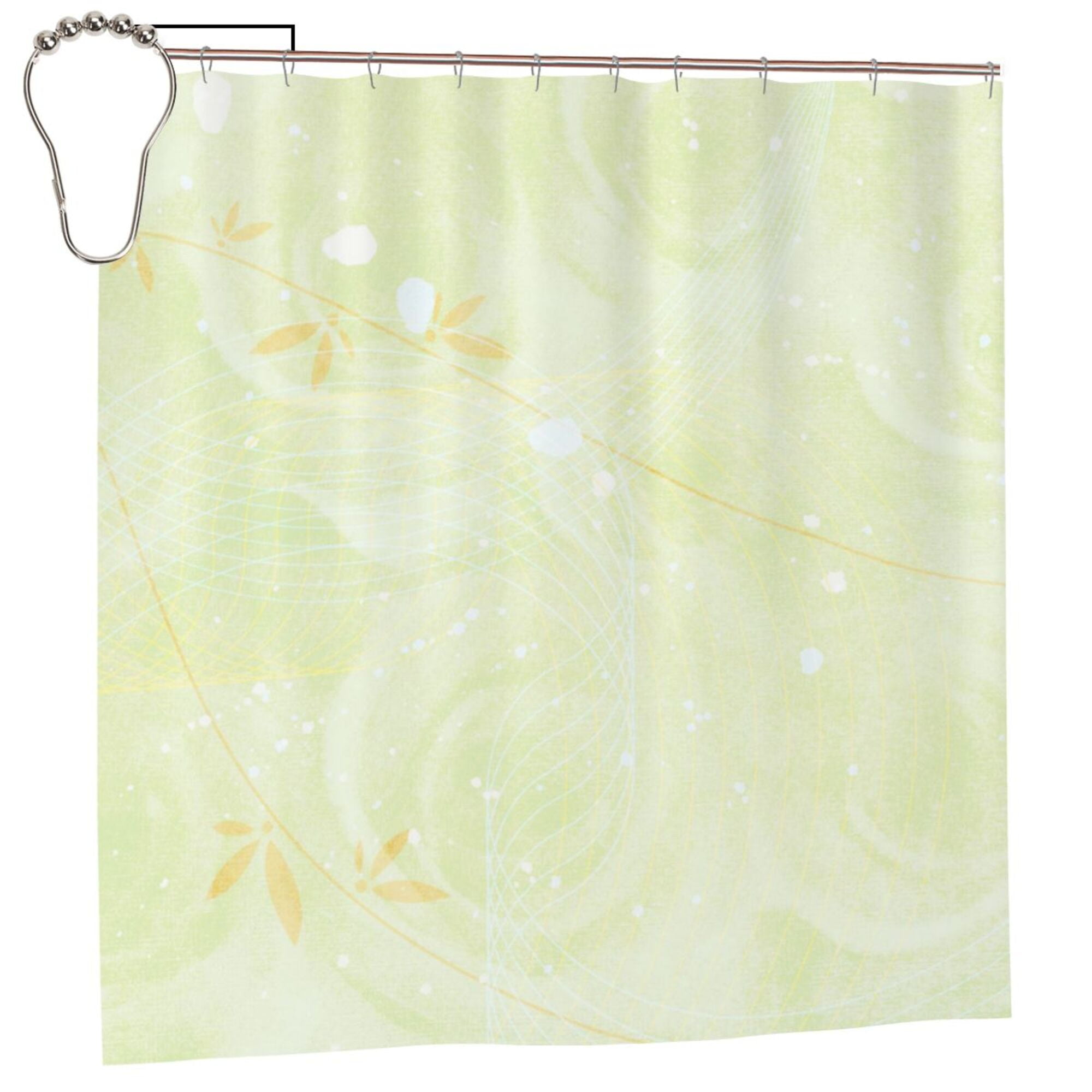 Yfyang Waterproof Bathroom Shower Curtain Green Line Texture Shower