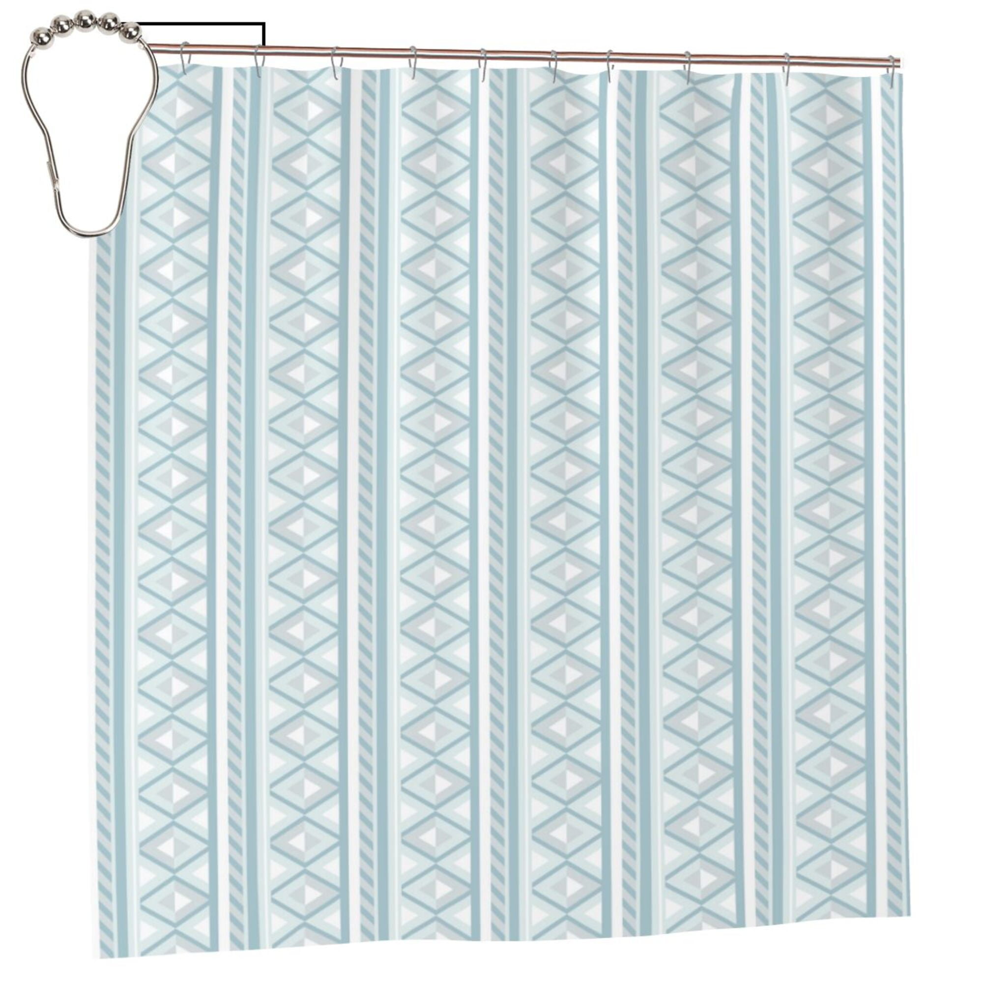 Yfyang Waterproof Bathroom Shower Curtain Green Lozenge Pattern Shower