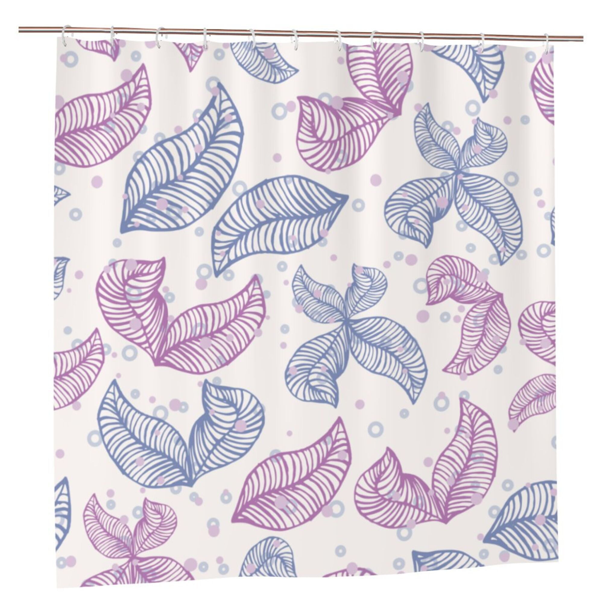 Yfyang Waterproof Bathroom Shower Curtain Leaf Line Art Shower Curtain