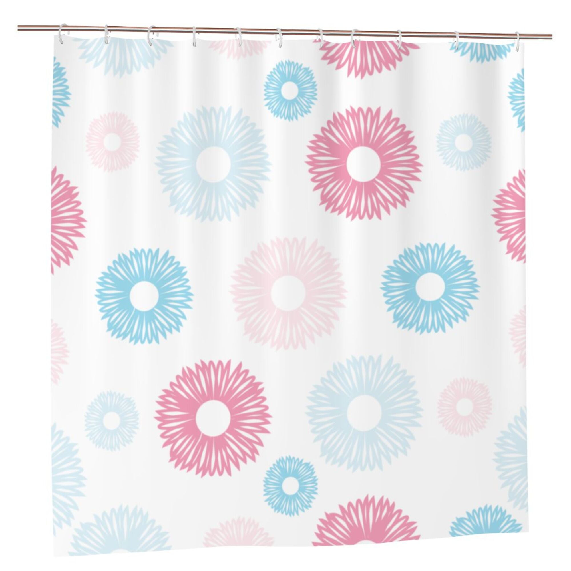 Yfyang Waterproof Bathroom Shower Curtain Light Colored Floral Pattern