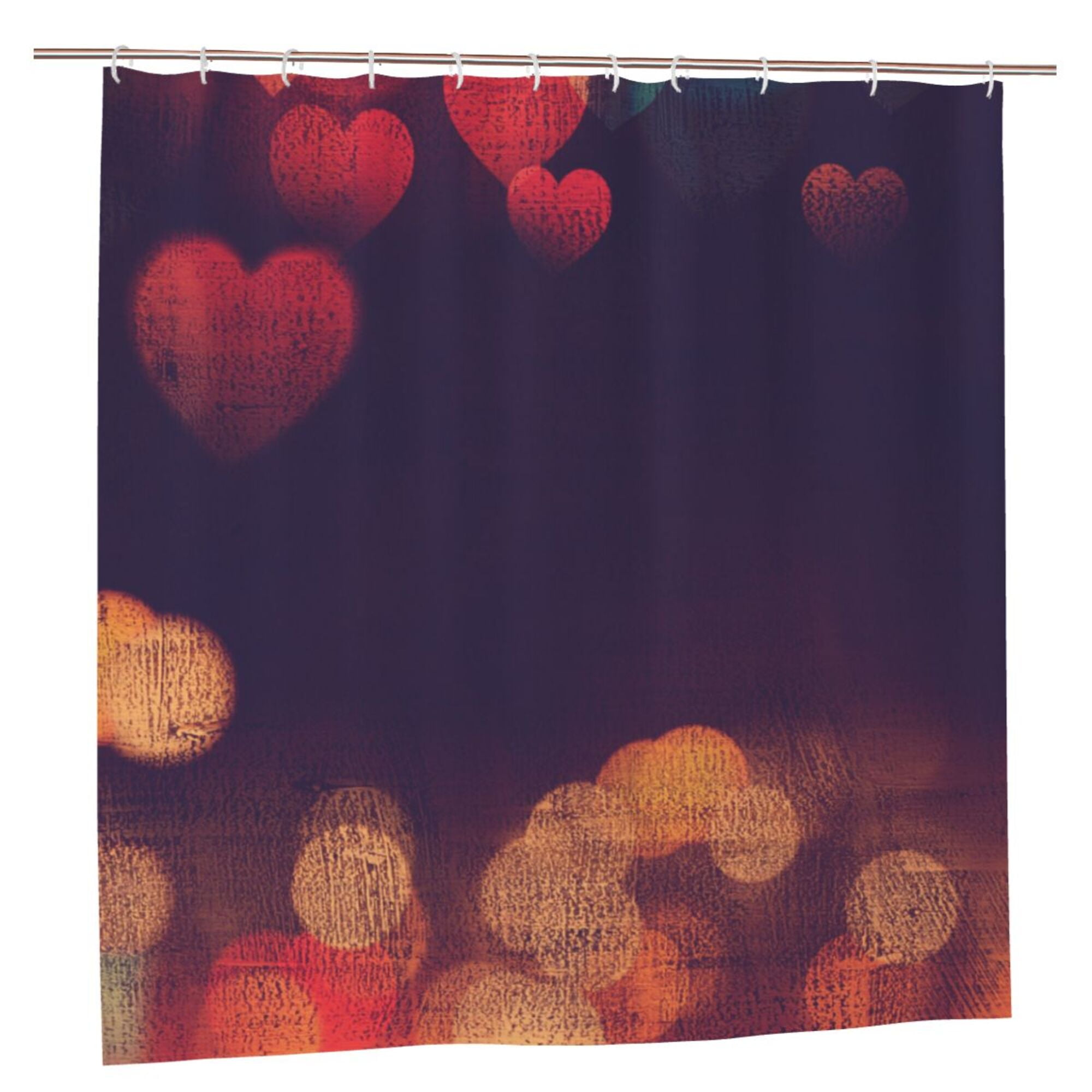 Yfyang Waterproof Bathroom Shower Curtain Love Heart Texture Pattern