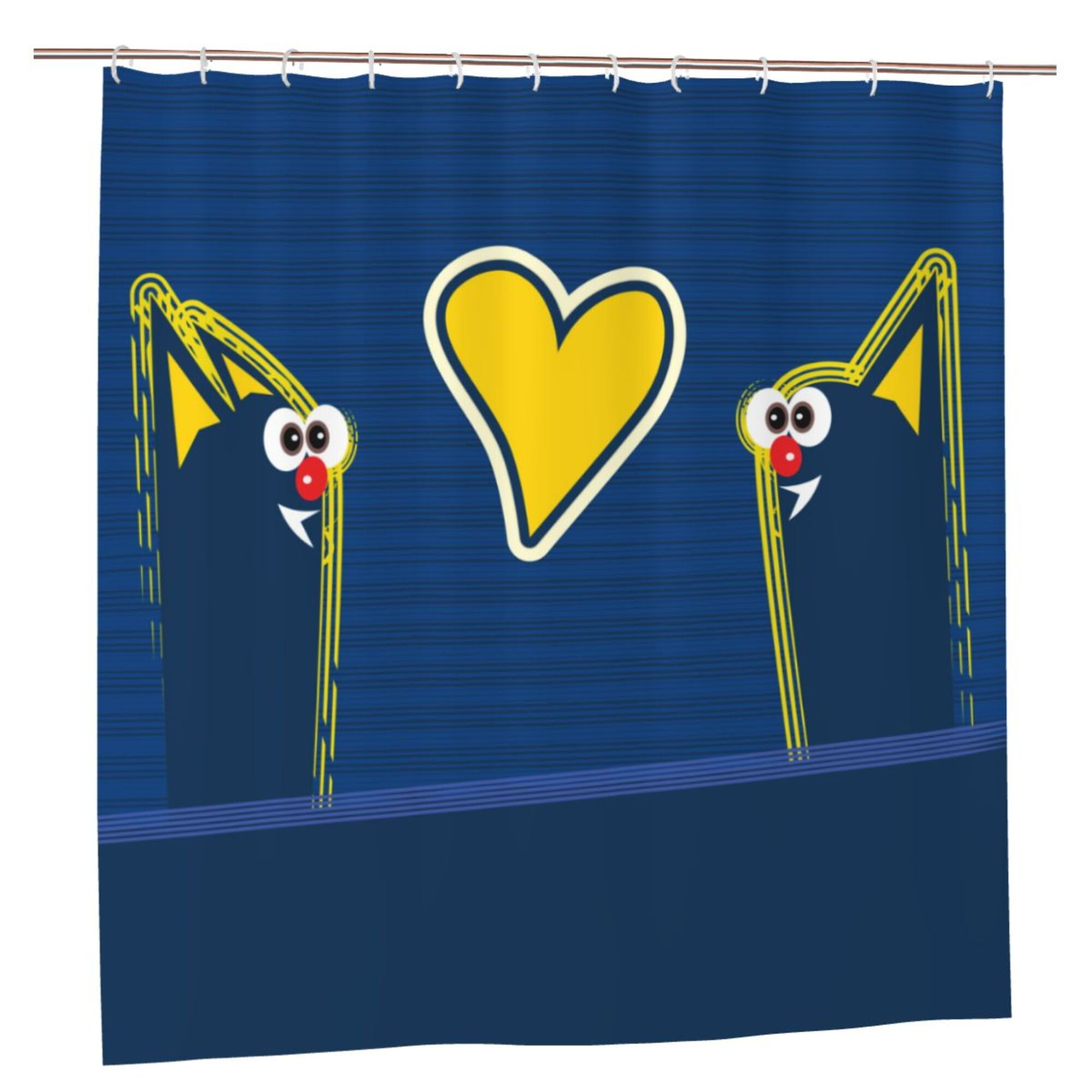 Yfyang Waterproof Bathroom Shower Curtain Midnight Blue Graffiti