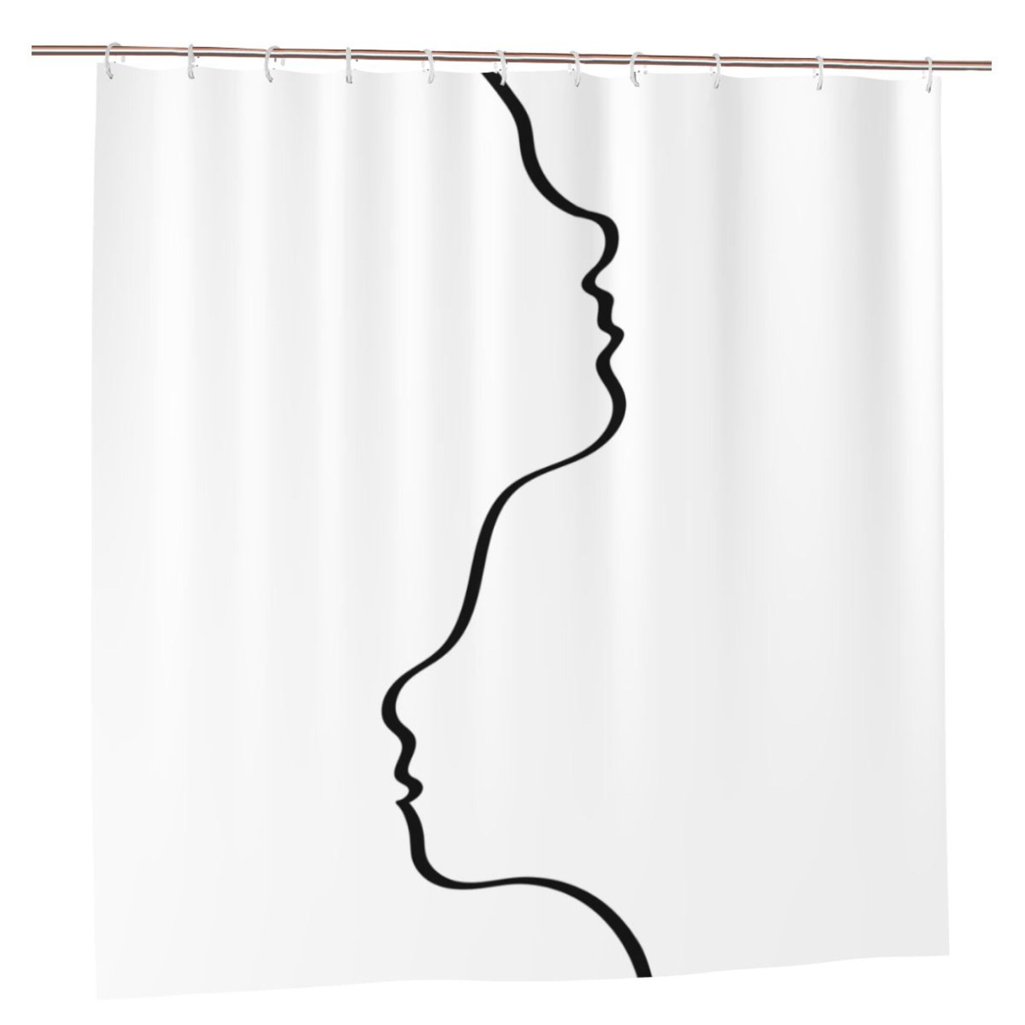 Yfyang Waterproof Bathroom Shower Curtain Minimal Line Art Shower