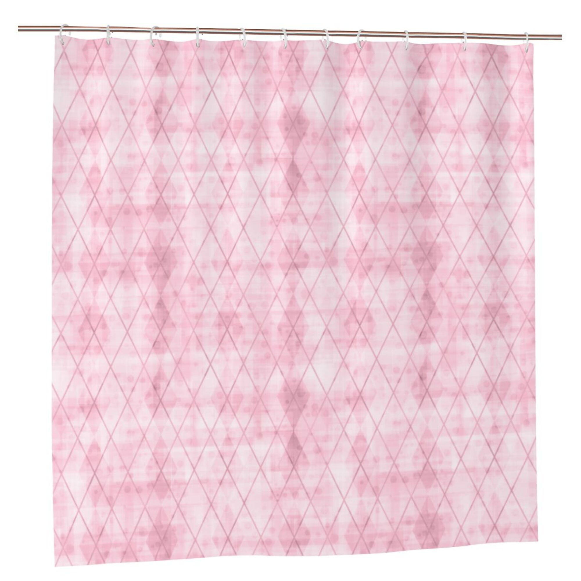 YFYANG Waterproof Bathroom Shower Curtain, Pink Diamond Pattern Shower ...