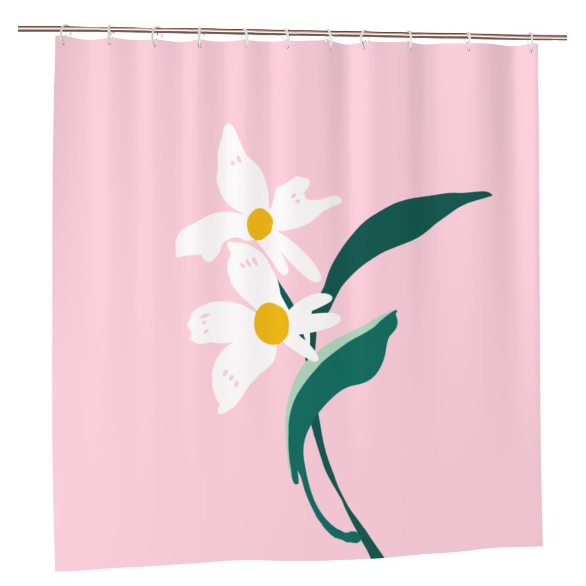 YFYANG Waterproof Bathroom Shower Curtain, Pink Flower Oil Painting ...
