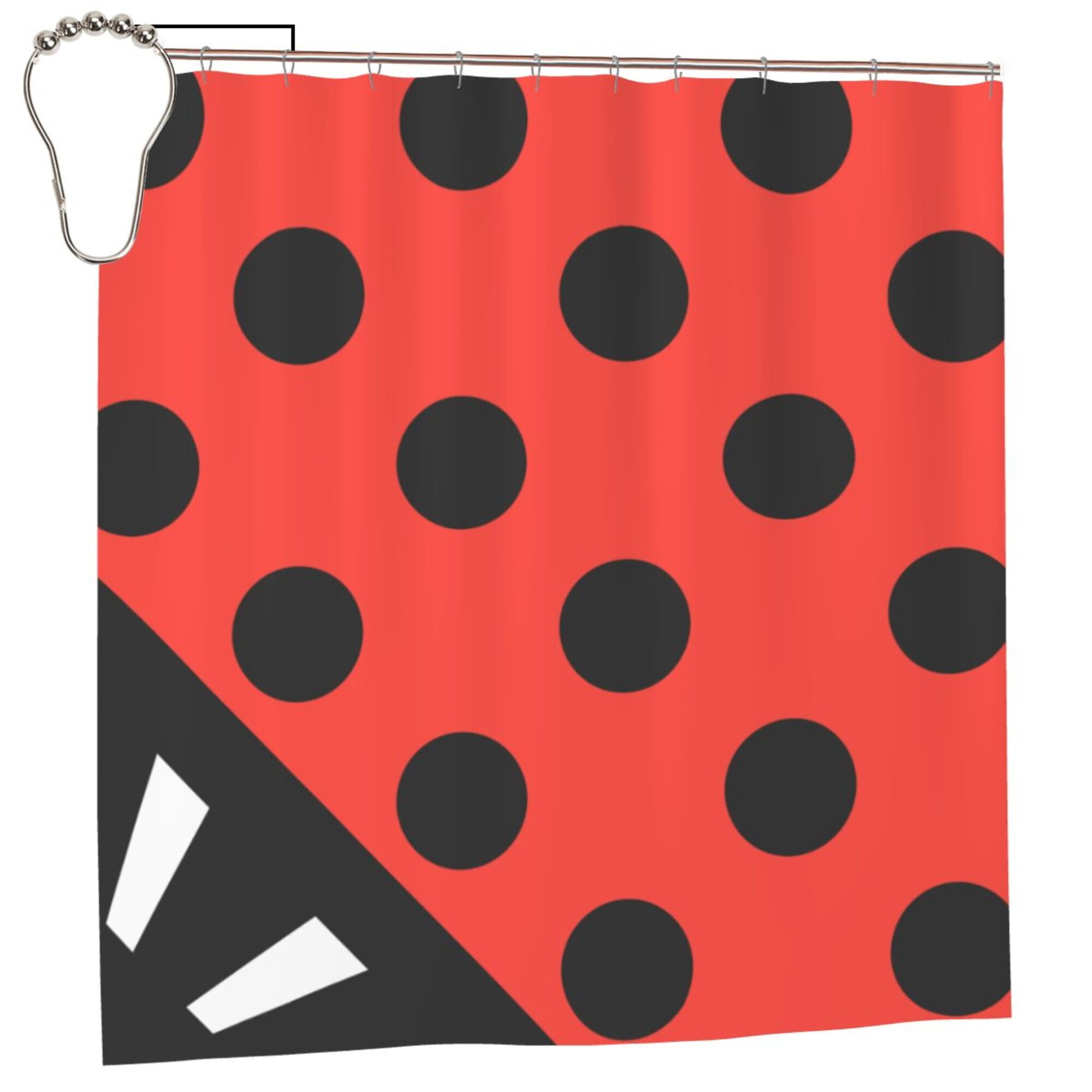 Yfyang Waterproof Bathroom Shower Curtain Red Abstract Ladybird Shower