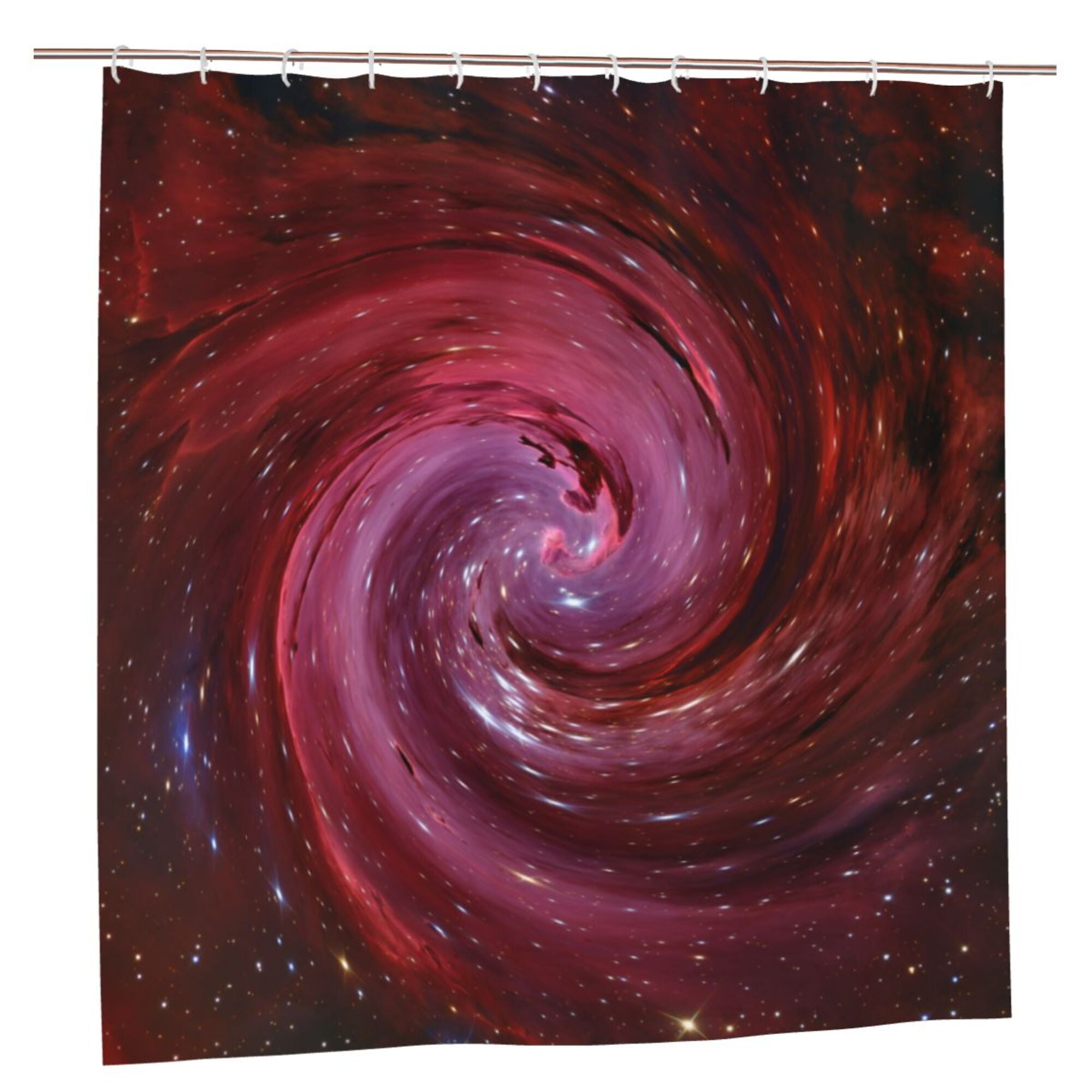 Yfyang Waterproof Bathroom Shower Curtain Red Spiral Galaxy Shower