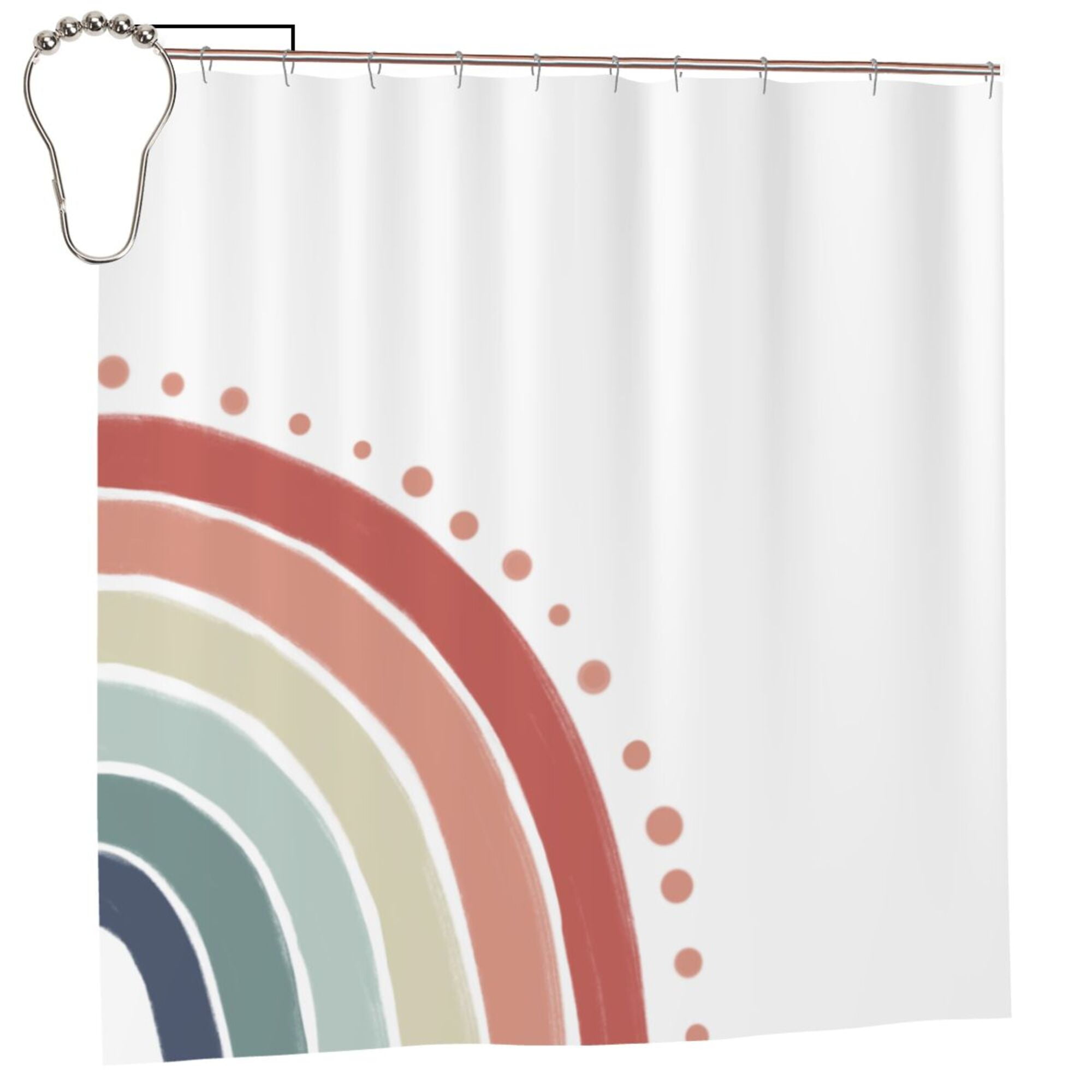 Yfyang Waterproof Bathroom Shower Curtain Retro Rainbow Pattern Shower