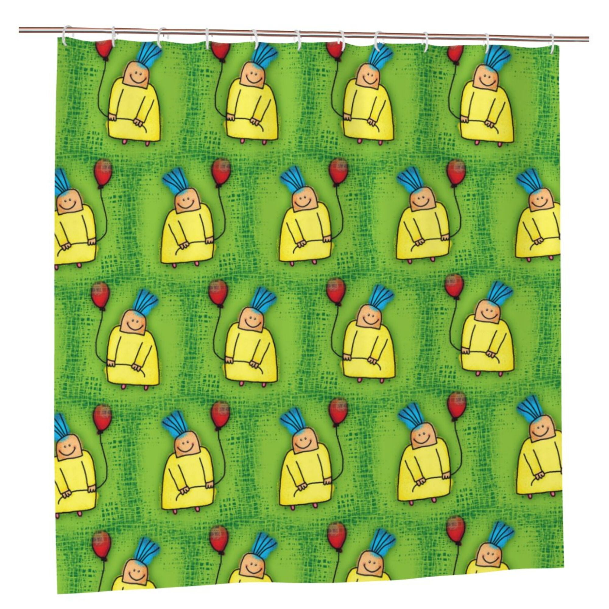 YFYANG Waterproof Bathroom Shower Curtain, Smile Celebration Graffiti ...