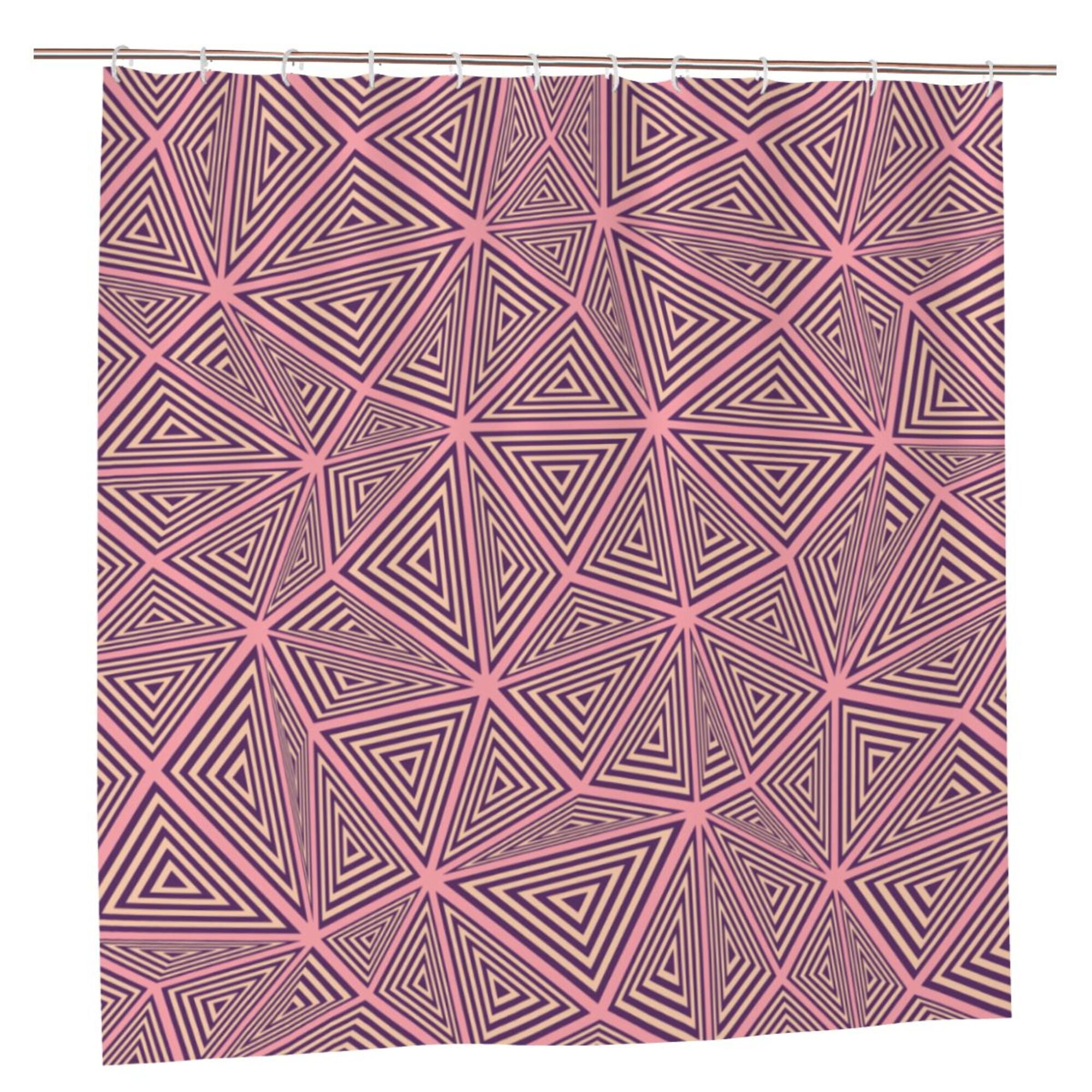 Yfyang Waterproof Bathroom Shower Curtain Triangular Mosaic Shower
