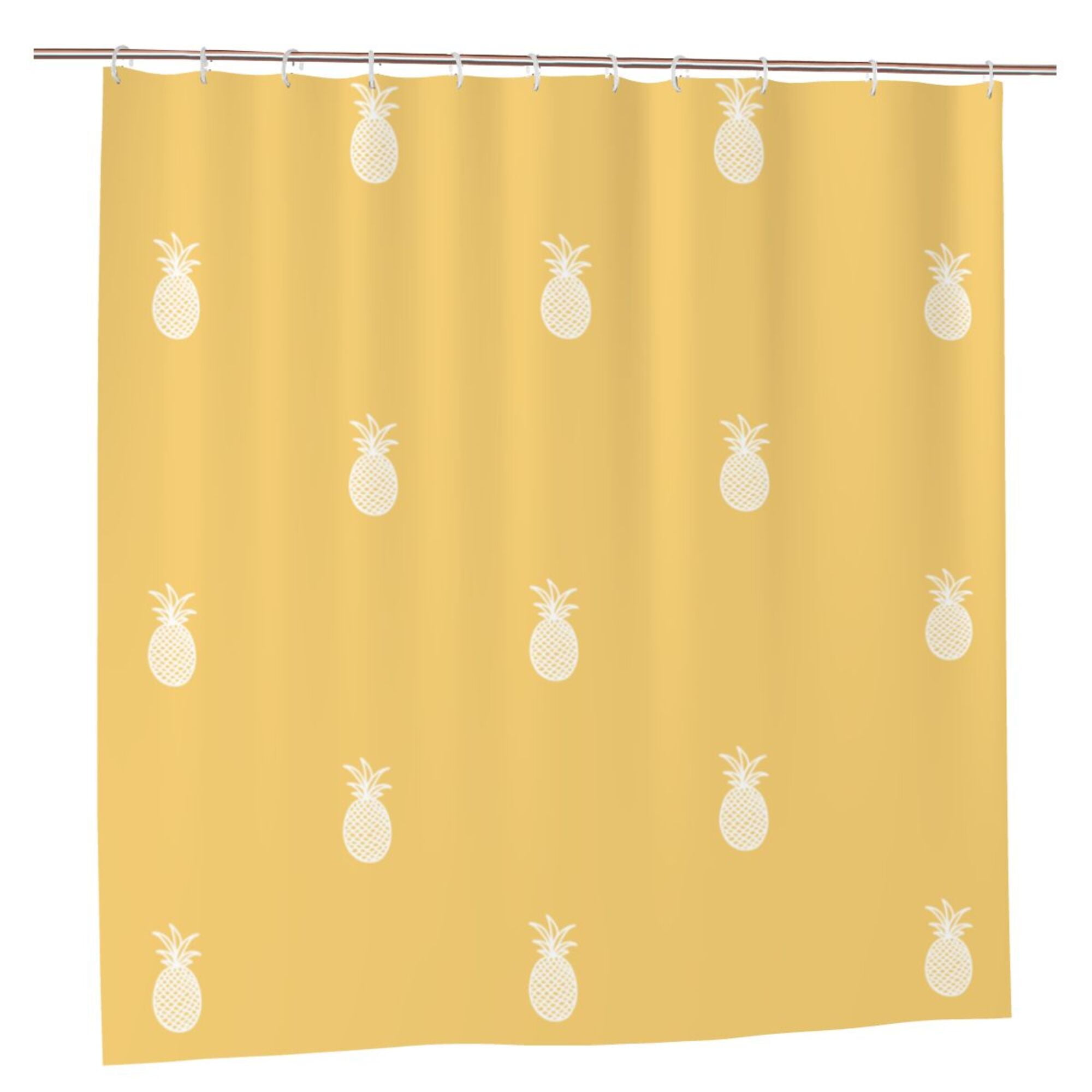 Yfyang Waterproof Bathroom Shower Curtain Yellow Pineapple Pattern