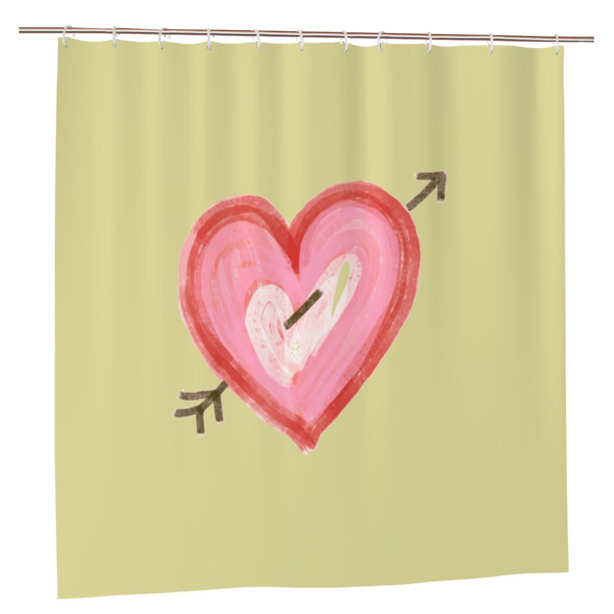Yfyang Waterproof Bathroom Shower Curtain Yellow Romantic Love