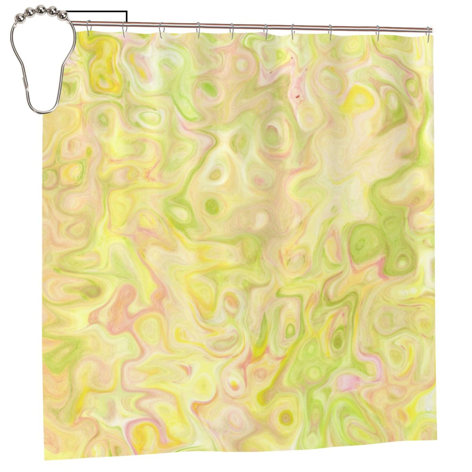 Yfyang Waterproof Bathroom Shower Curtain Yellow Watercolor Texture