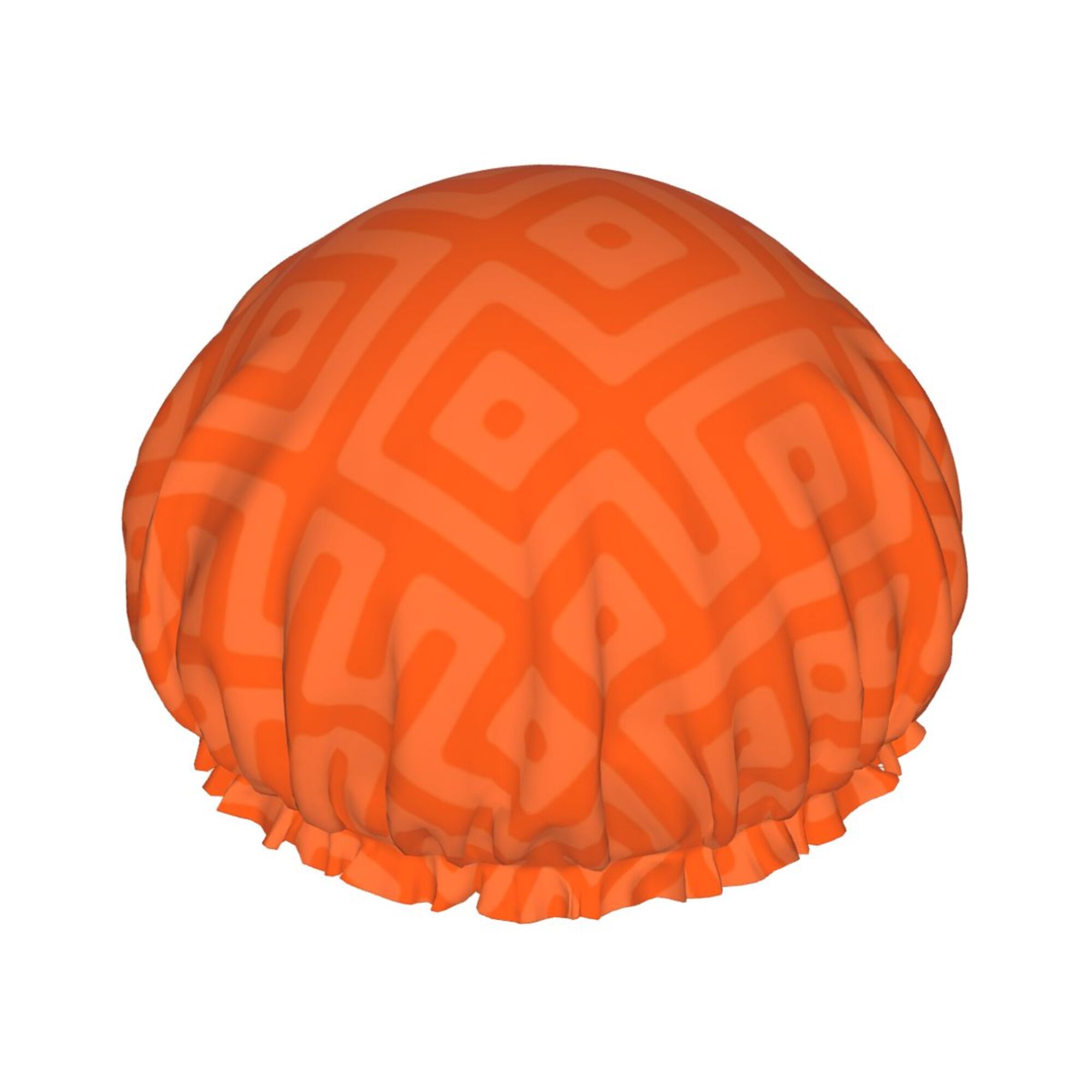 YFYANG Women's Double Waterproof Shower Cap, Orange Geometric ...