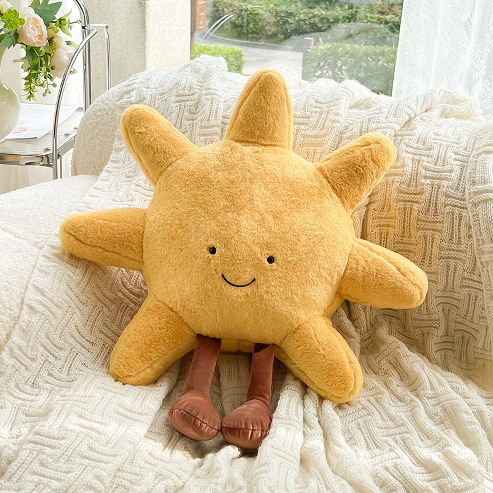 YFYOUNG New Moon Sunshine Plush Toy Cute Smile Fun Filled Sun Animal ...