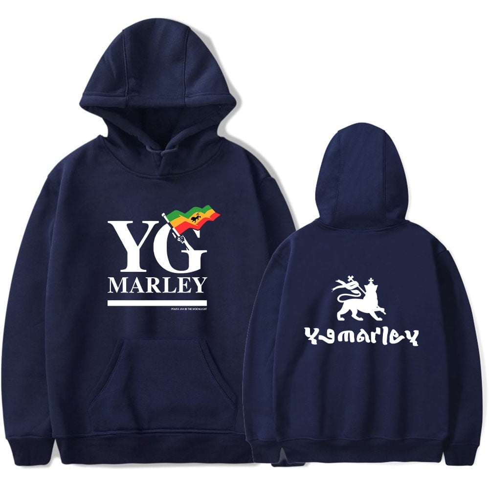 YG Marley merch Praise Jah In The Moonlight hoodies drawstring pocket ...