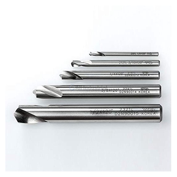 YG1 NC Spotting Drill 8% Cobalt HSS 1/8 to 1/2" 120 Degree 5 Pc Set CNC ...