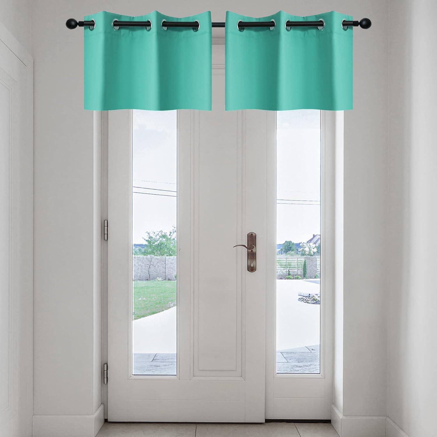 YGO Turquoise Window Valance Curtains - Easy Care Home Decor Tier ...