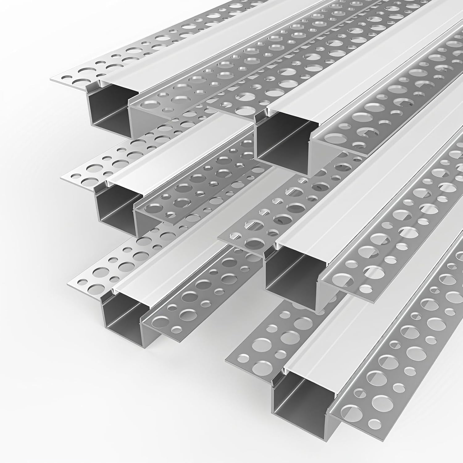 YGS-Tech Plaster-in LED Channel 6-Pack 3.3FT/1M, LED Aluminum Channel ...