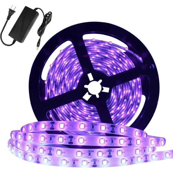 YGS-Tech Super Bright 60 Watts UV Black Light LED Strip, 16.4FT/5M 3528 ...