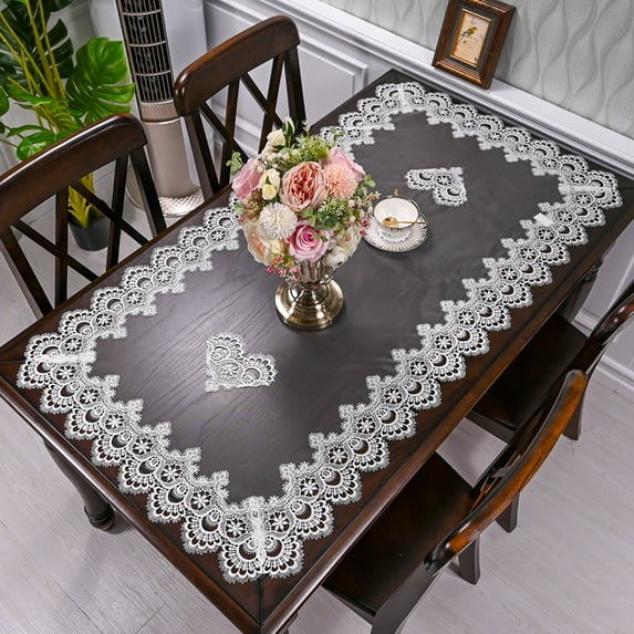 YGUII Jacquard Macrame Lace Table Runner Rectangular Tablecloth Doilies ...