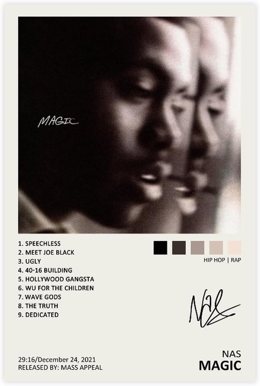 YGULC Nas Poster King's Disease II Music Album Cover Signed Limited ...