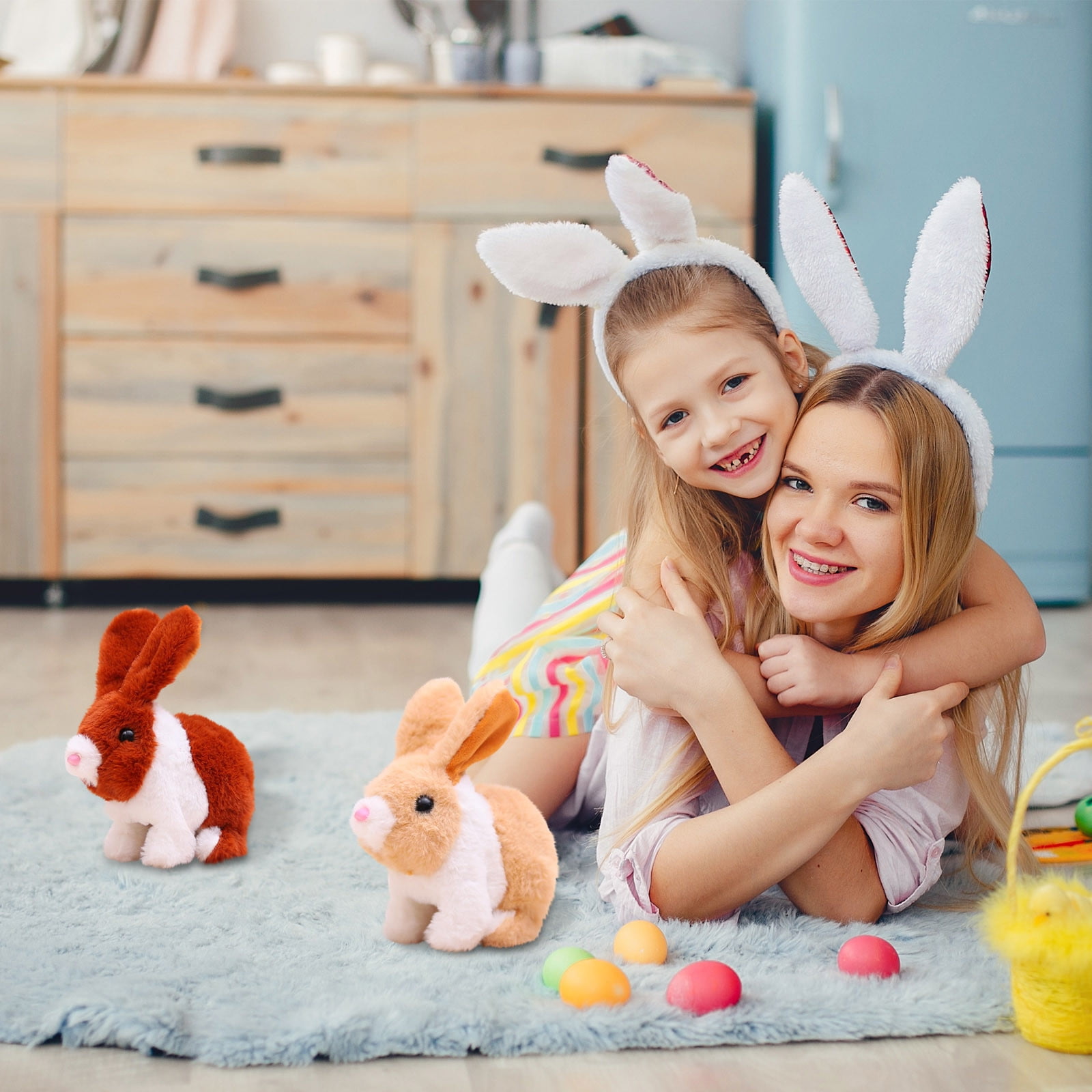 YGUO Bunny That Hops, Singing Bunny, Interactive Toys, Plush Easter ...