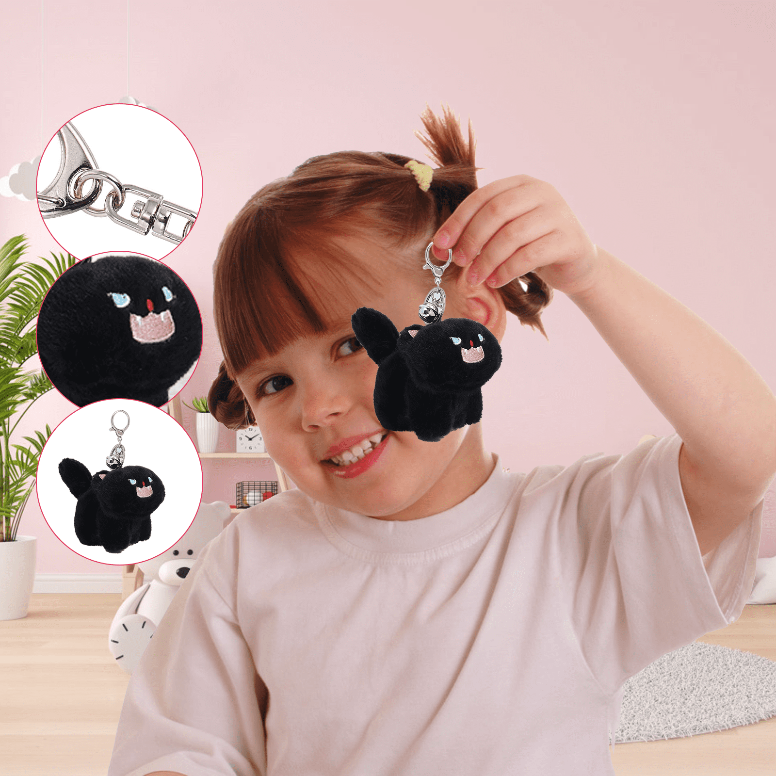 YGUO Keychains Cute - Kids Keychain - Cat Key Chain - Black Cat ...