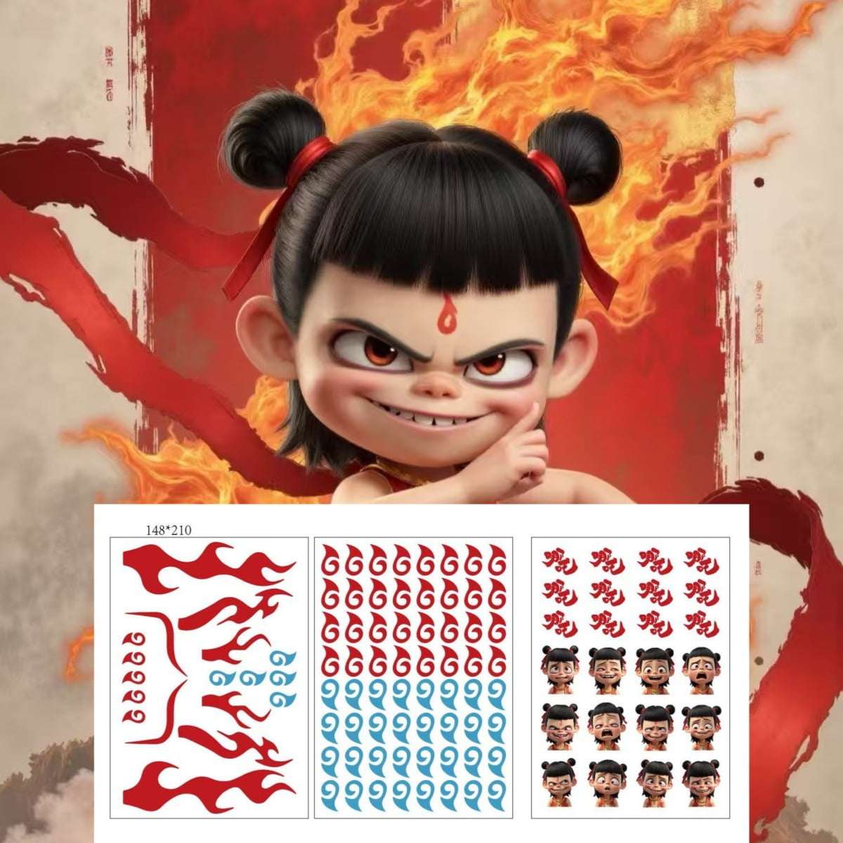 YGUO Nezha 2 Character Stickers | Nezha Expression Stickers, Magic ...