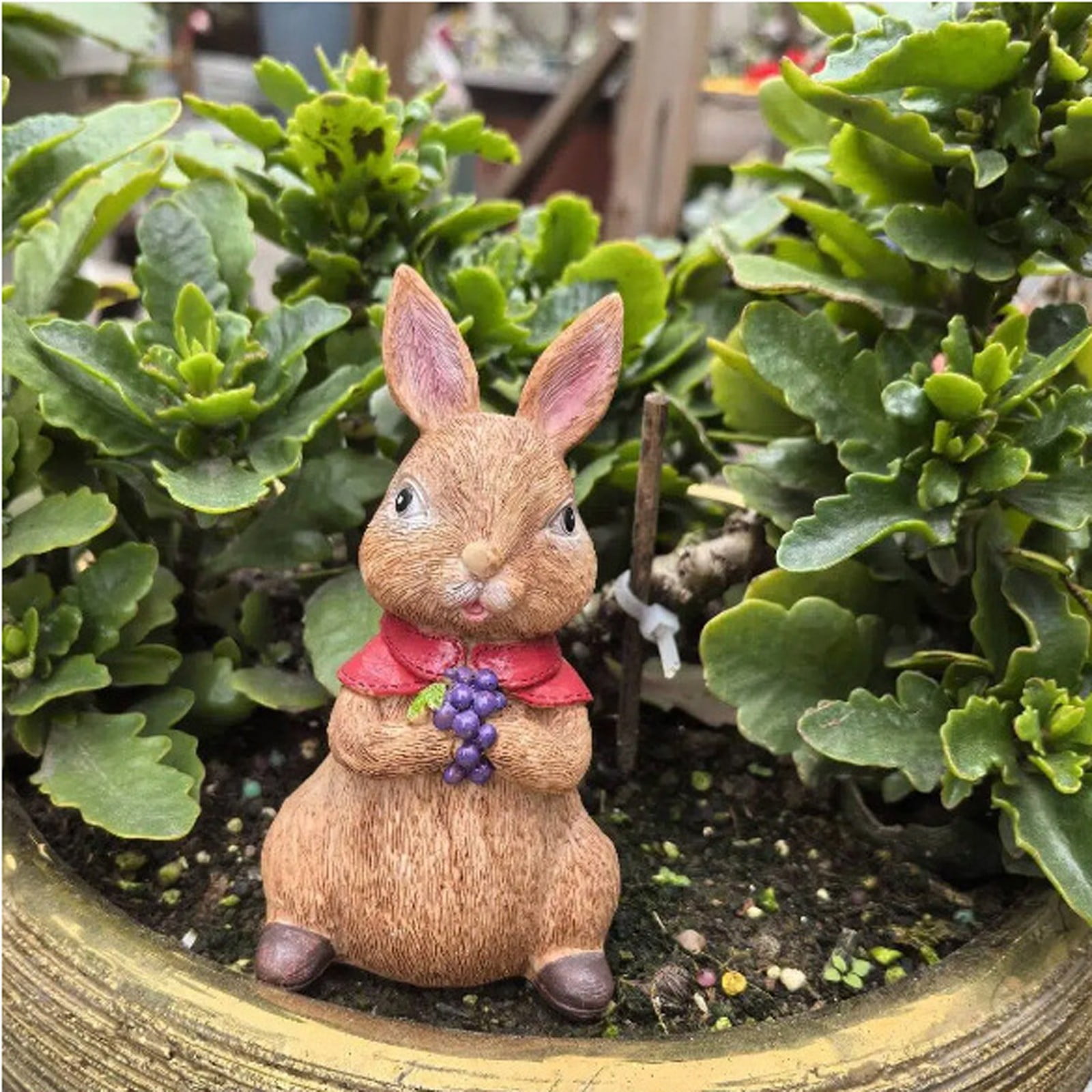 YGUO Resin Statue,Resin Miniatures,Easter Bunny Garden Statue, Outdoor ...