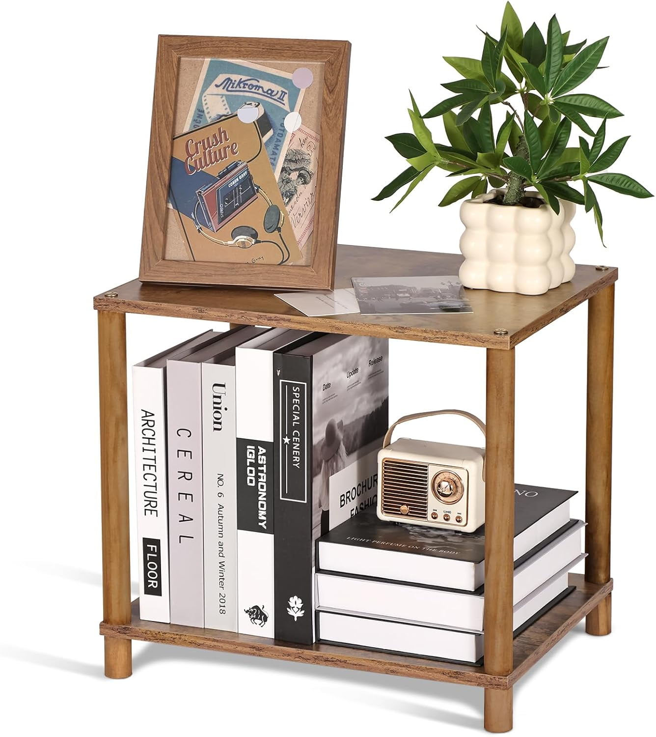 YGYQZ Storage Shelf Organizer for Bedroom, Display Storage Wood Shelves ...