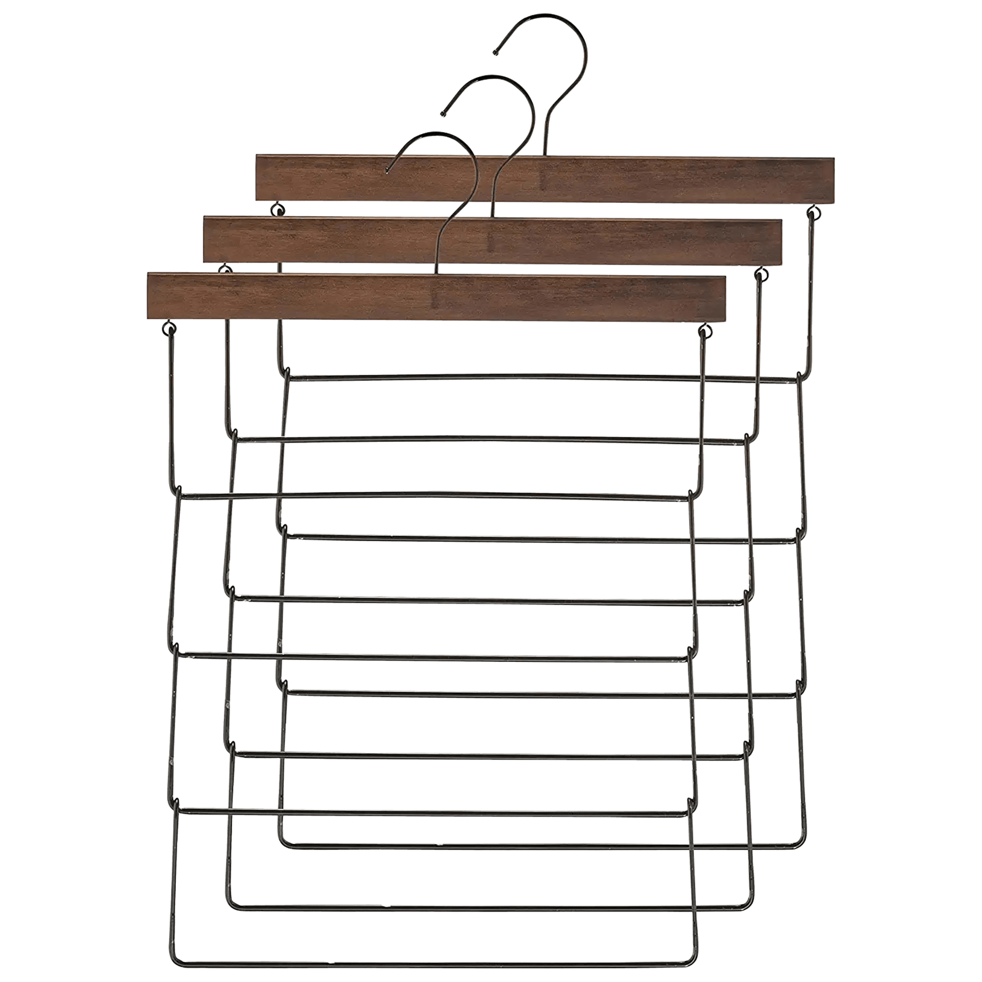 YH Goods High-Grade 4-Tier Wooden Pants Hangers, 3-Pack - Walmart.com