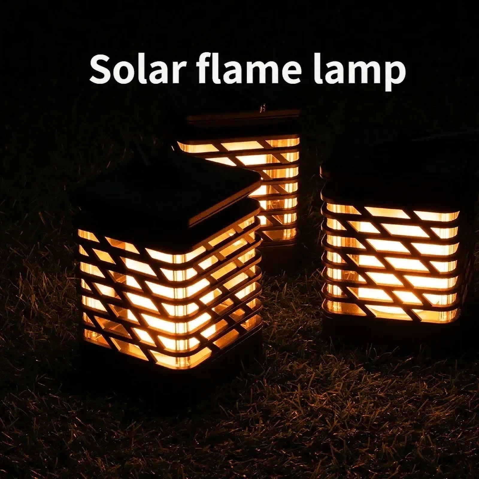 YH0812 Solar Flame Lamp with 12 LEDs for Landscape Ground Insert Lawn ...