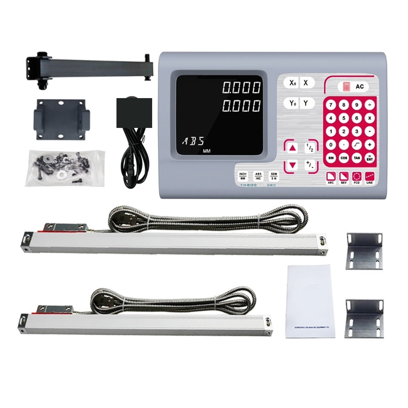 YH800-2 And Linear Scale 0-1000mm For Mill Lathe Machines 5U 5V TTL 22* ...