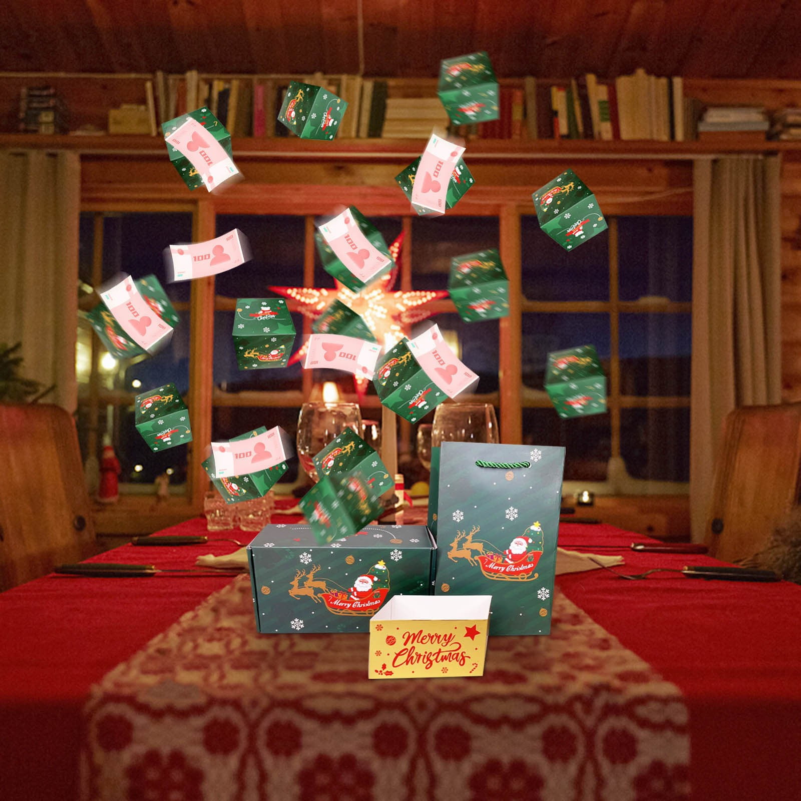 YHAICO Exploding Surprise Box Xmas Santa Gift Box Surprise Gift Box ...