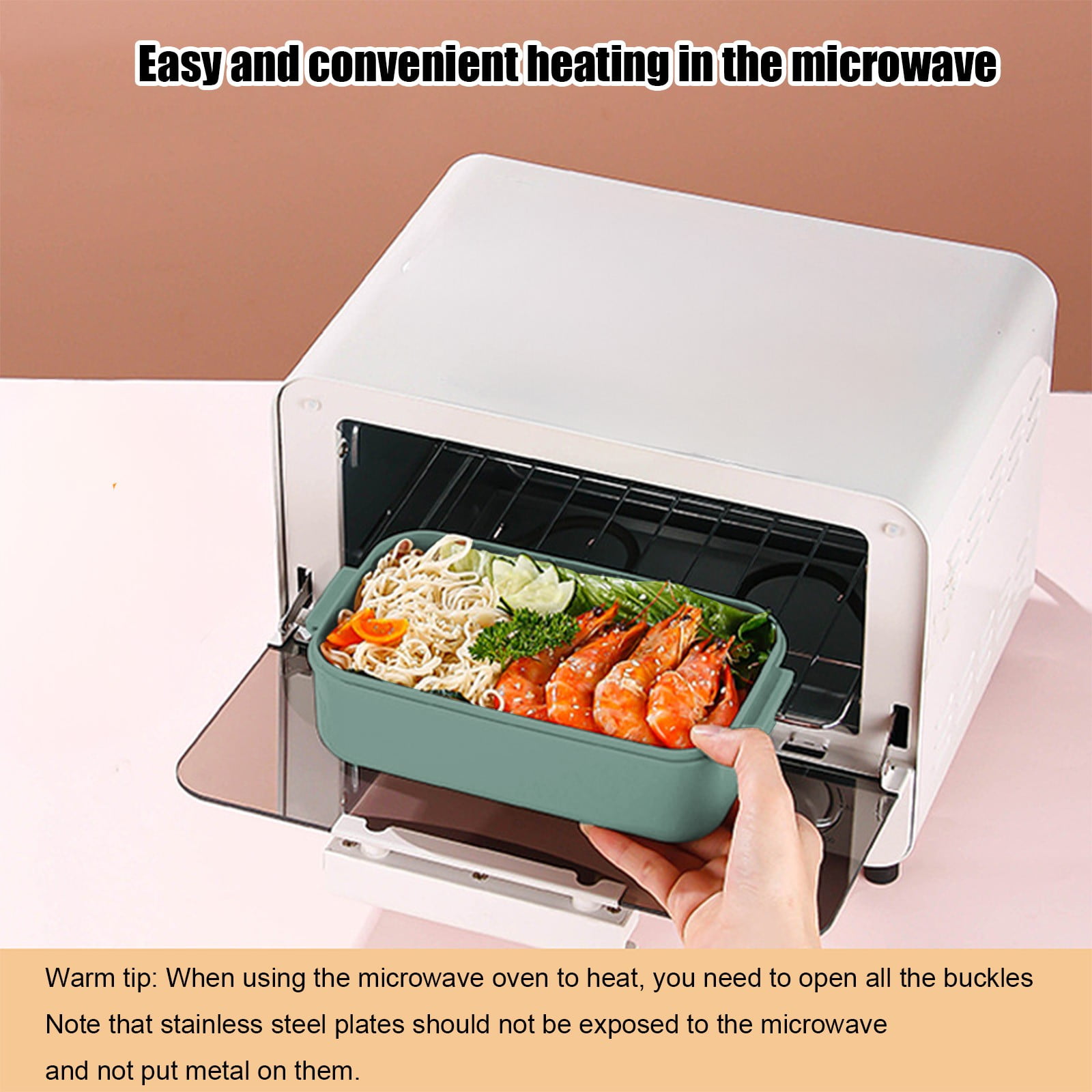 YHAICO Food Lunch Box Bento Box Double Layer Microwave Lunch Box ...