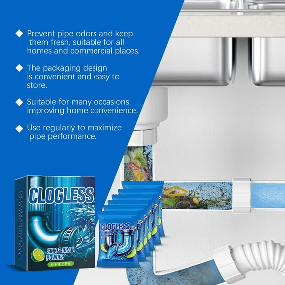 YHAICO Pipe Bobo Drain Cleaner,6pc Sewer Unblocking Agent Unblocking ...