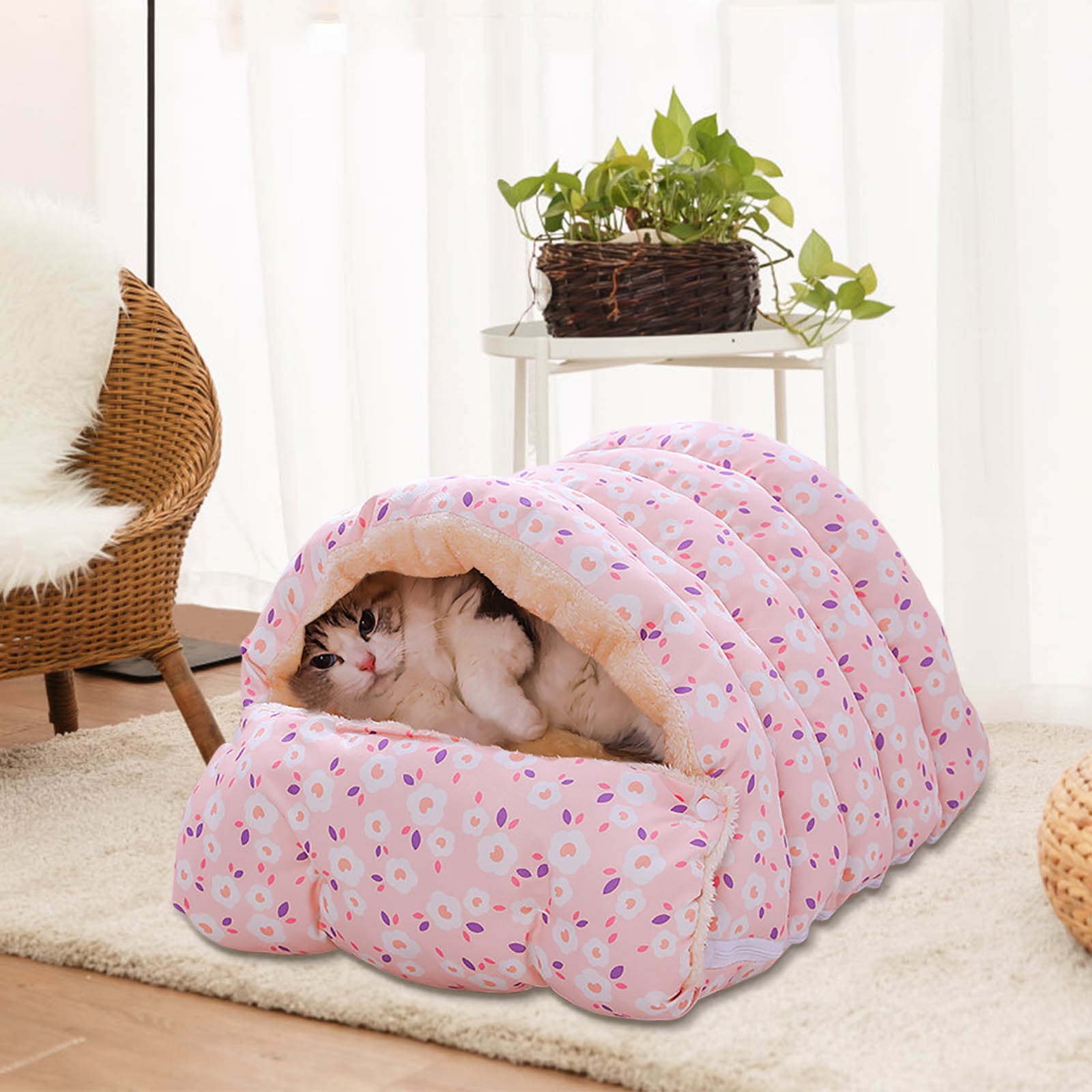 YHAICO Warm Pets Bed Cute Hello Kitty Dog Bed Winter Closed Warm Cats ...