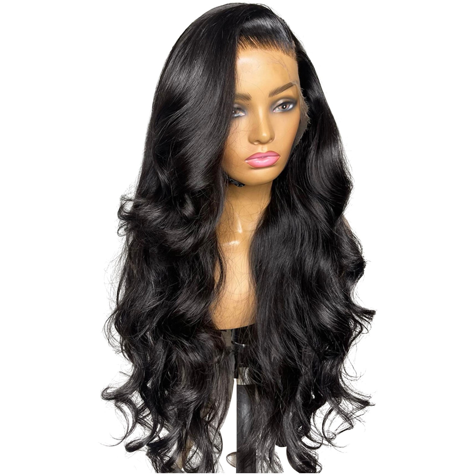 Yhaiogs 7x7 Closure Loose Deep Front Lace Large Wave Wig Womens Center Split Long Curly Hair
