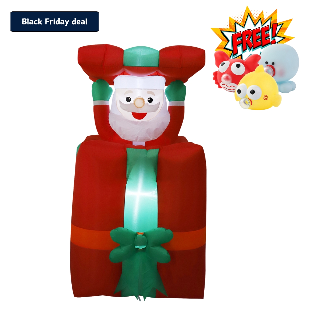 YHAJDS 59.05 Inch Christmas Inflatables Santa, Funny Blow Up Christmas ...
