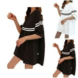 YHAJDS Maternity Dress Women Summer Short Sleeve Round Neck Loose A ...