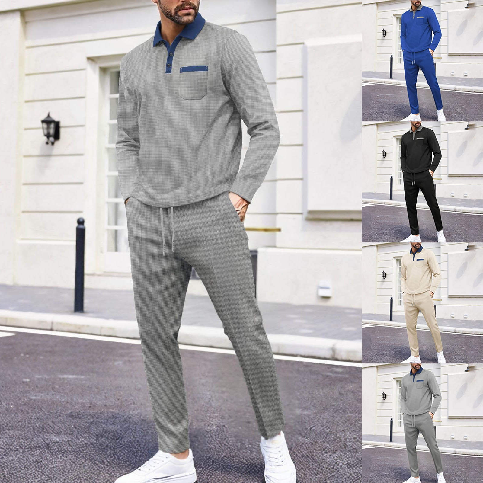 YHAJDS Men Outfit Sets 2 Piece Sets for Men Casual 2 Piece Sets Fall ...
