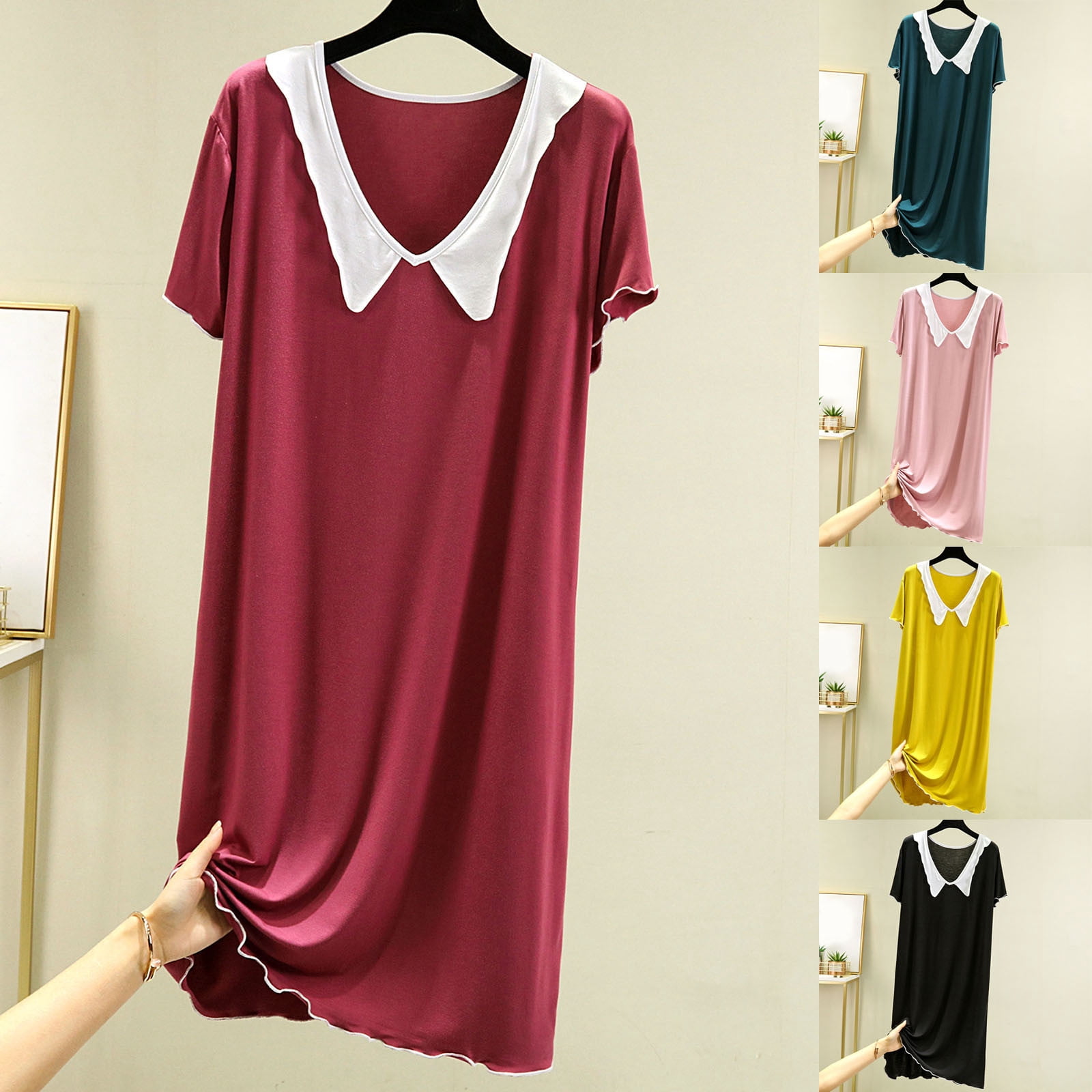 YHAJDS Sleepwear For Women Nightgown Women's Pajama Sets Home Wear ...
