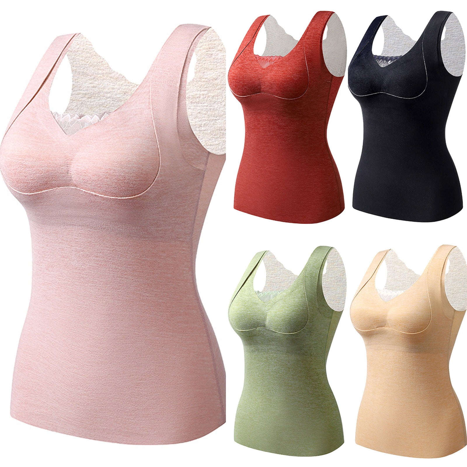 YHAJDS Women Fall Winter Sleepwear,Sleepwear With Built In Bra,Fleece ...