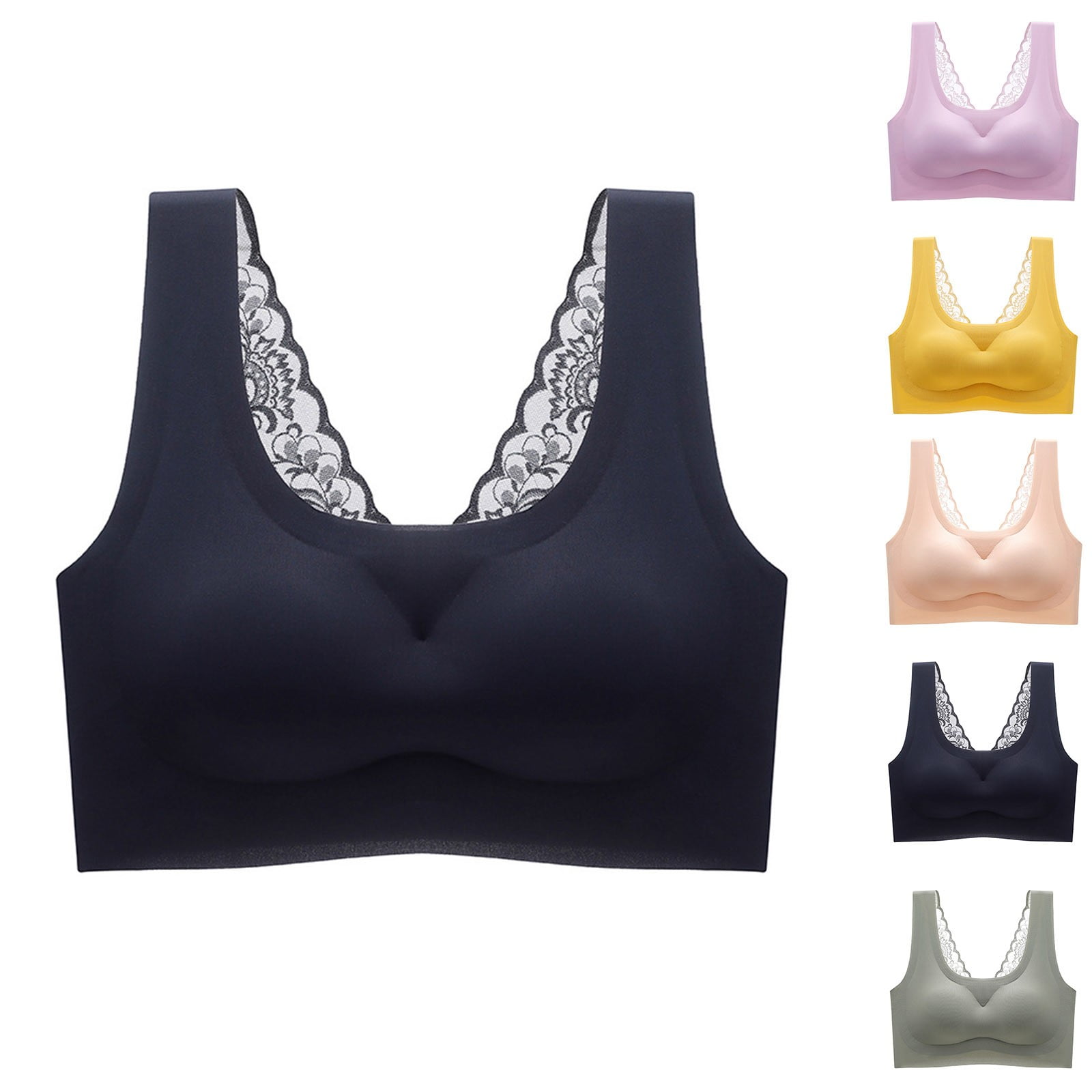 YHAJDS Women Large Size Bras,Wireless Bras For Women Seamless Ice Silk ...
