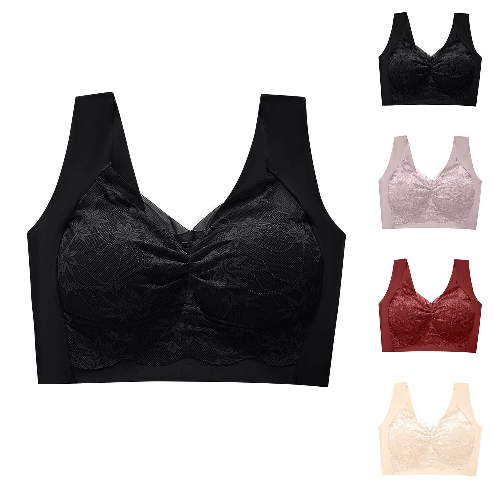 YHAJDS Women Large Size Bras,Wireless Bras For Women Teenagers Seamless ...