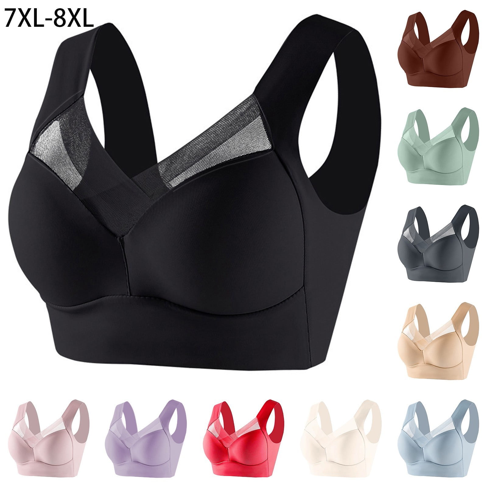 YHAJDS Women's Plus Size Bra,Wireless Bra for Women Everyday Bras Bras ...