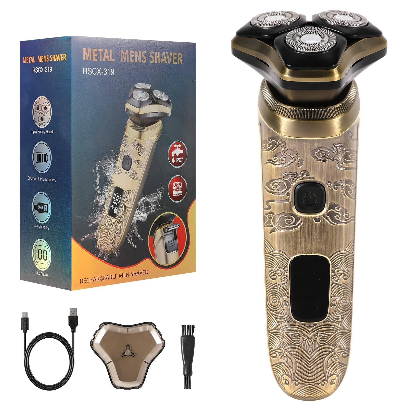 YHC Electric Razor for Men – Wet & Dry Rotary Shaver with Magnetic Head ...