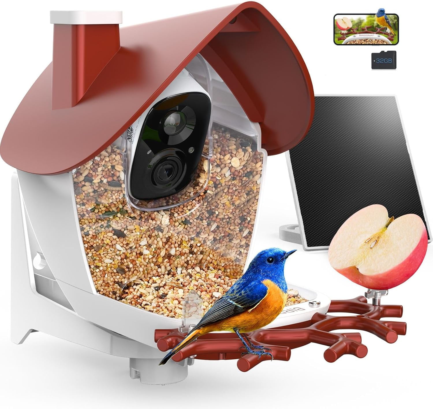 YHDS® P33 - Smart Bird Feeder with Camera Solar Powered, 2K Video Bird ...